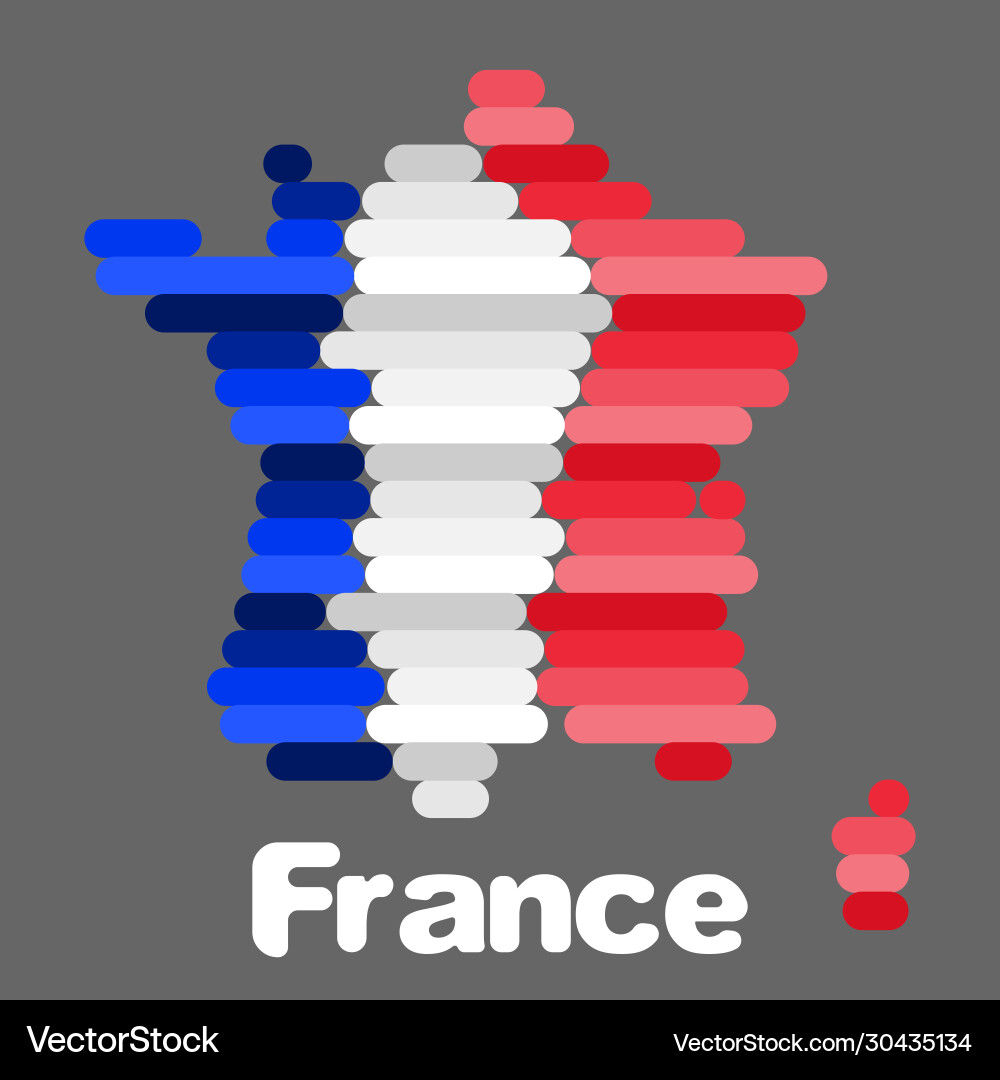 Map france and flag simple drawing flat style Vector Image