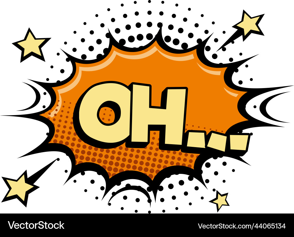 Oh sound frame in comic pop art style Royalty Free Vector