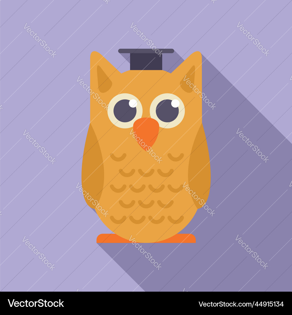 Owl knowledge icon flat university college Vector Image