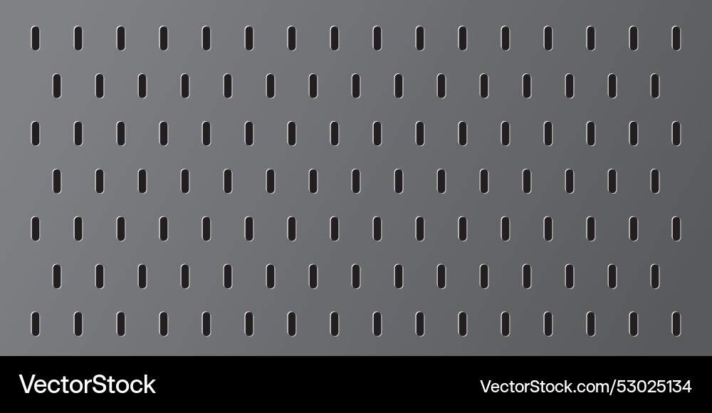 Peg board with oval holes rectangle grey gradient Vector Image