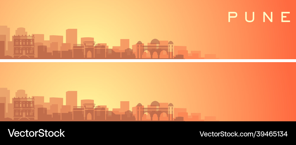 Pune beautiful skyline scenery banner Royalty Free Vector