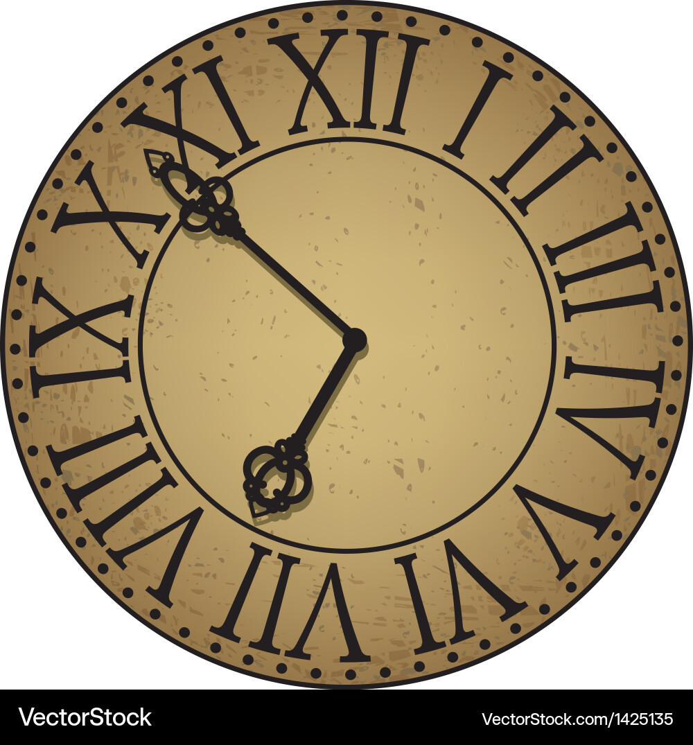 Antique clock face Royalty Free Vector Image - VectorStock