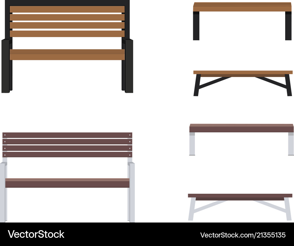 Benches isolated on white background Royalty Free Vector