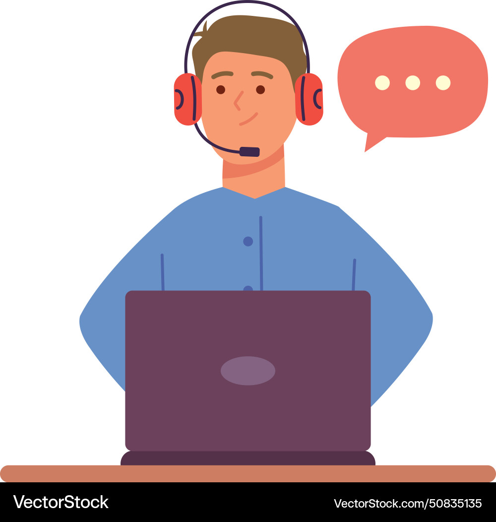 Customer support person Royalty Free Vector Image