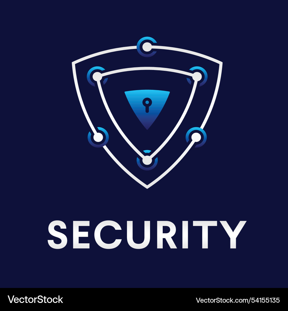 Cyberspace security logo design Royalty Free Vector Image