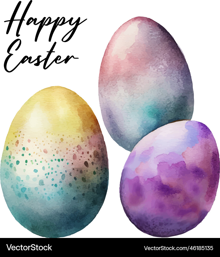 Easter eggs set of colorful egg hand drawing Vector Image