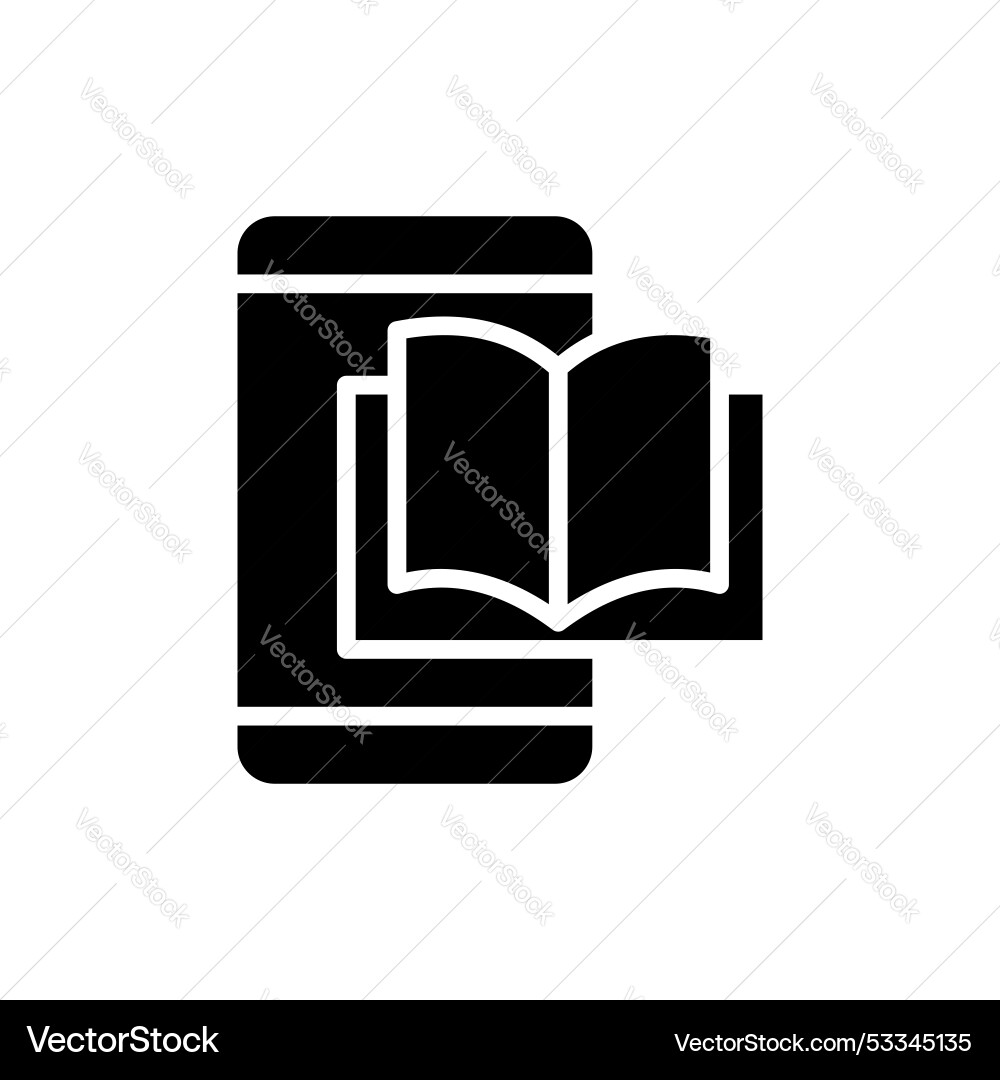 Ebook line icon isolated on white background Vector Image