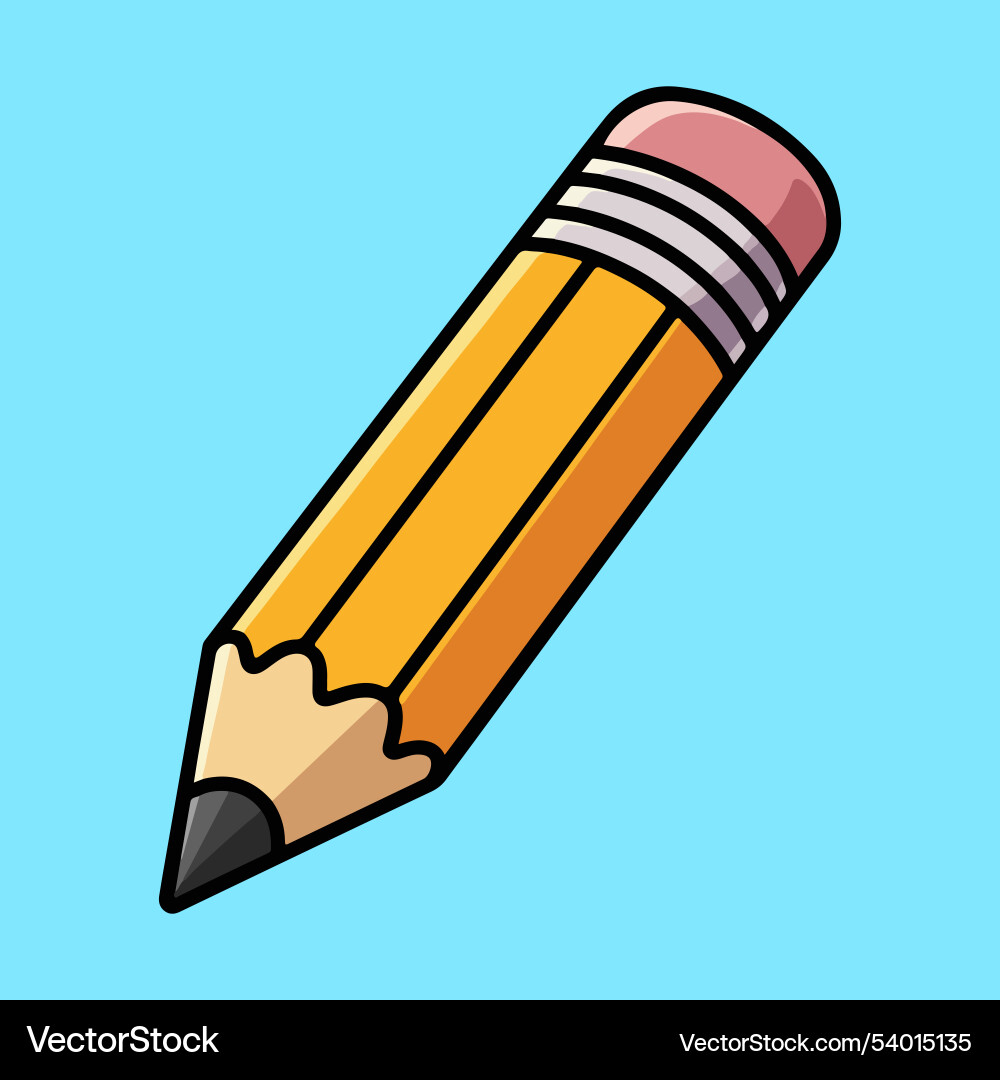 Flat pencil Royalty Free Vector Image - VectorStock