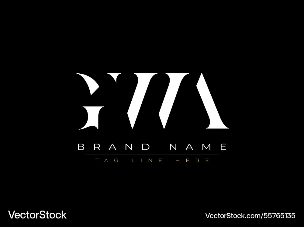 Gwa abstract letter logo design Royalty Free Vector Image