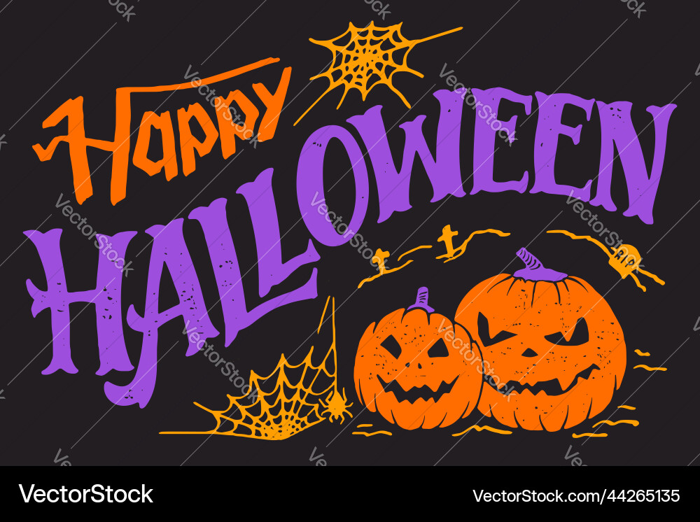 Happy halloween hand lettering Royalty Free Vector Image