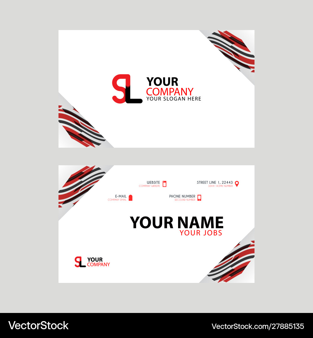 Horizontal name card with decorative accents Vector Image