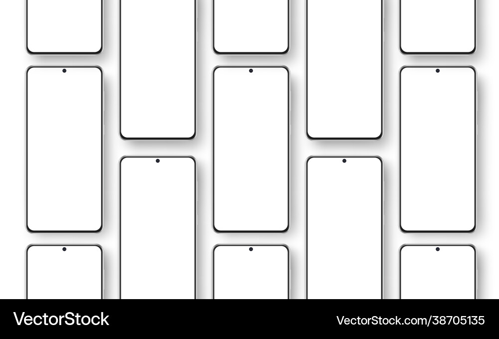 Mobile phones screens mockups isolated Royalty Free Vector
