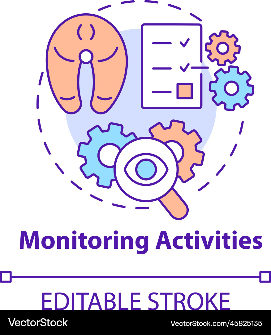 Monitoring activities concept icon Royalty Free Vector Image