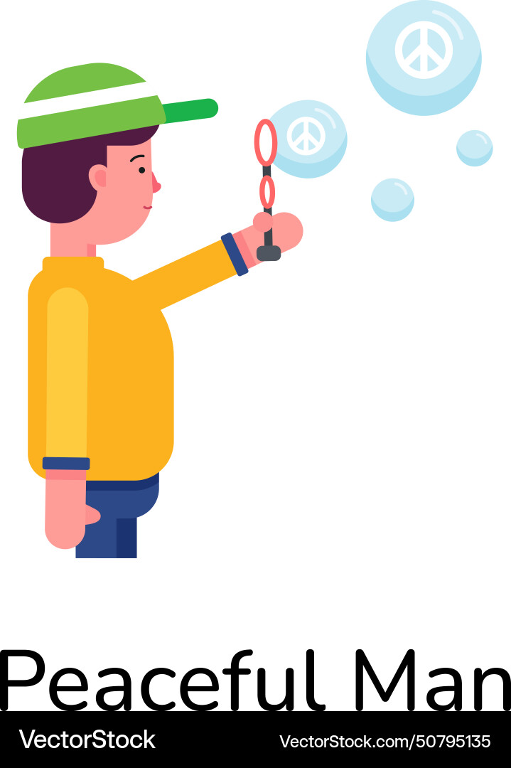 Peaceful man Royalty Free Vector Image - VectorStock