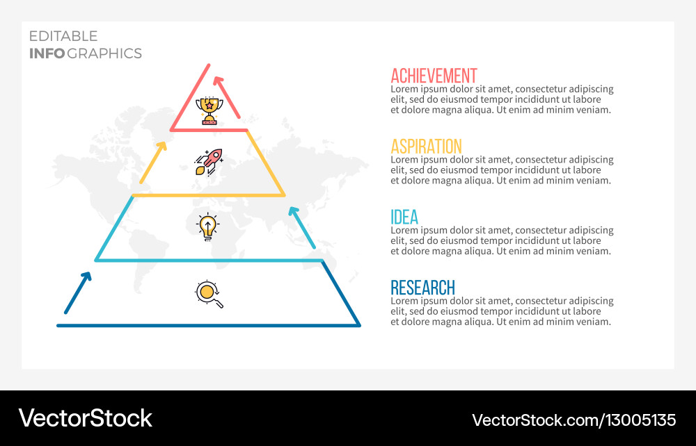 Presentation slide page with 4 steps parts Vector Image