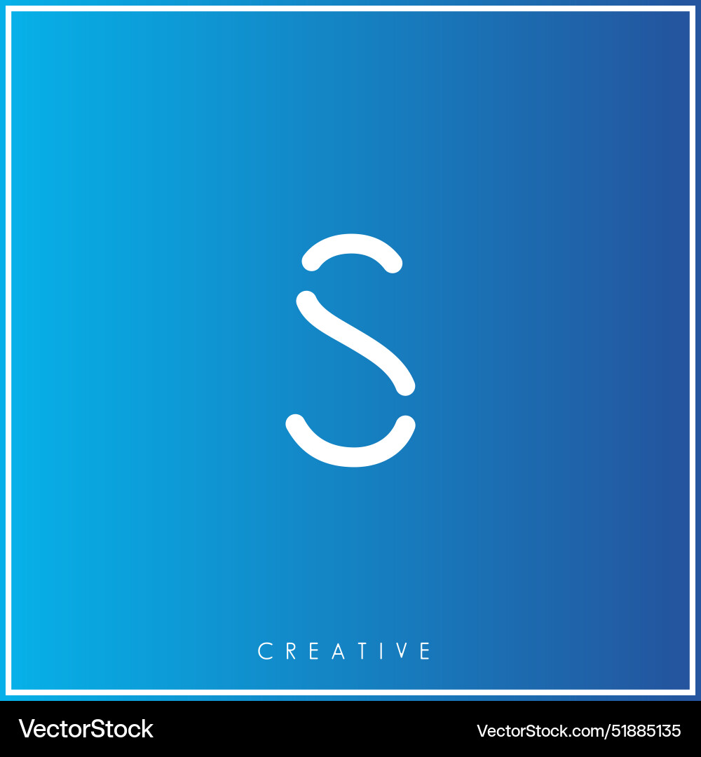 S creative white latter logo design minimal latte Vector Image
