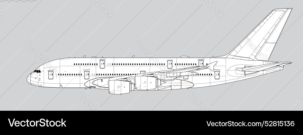 Airbus a380-800 Royalty Free Vector Image - VectorStock