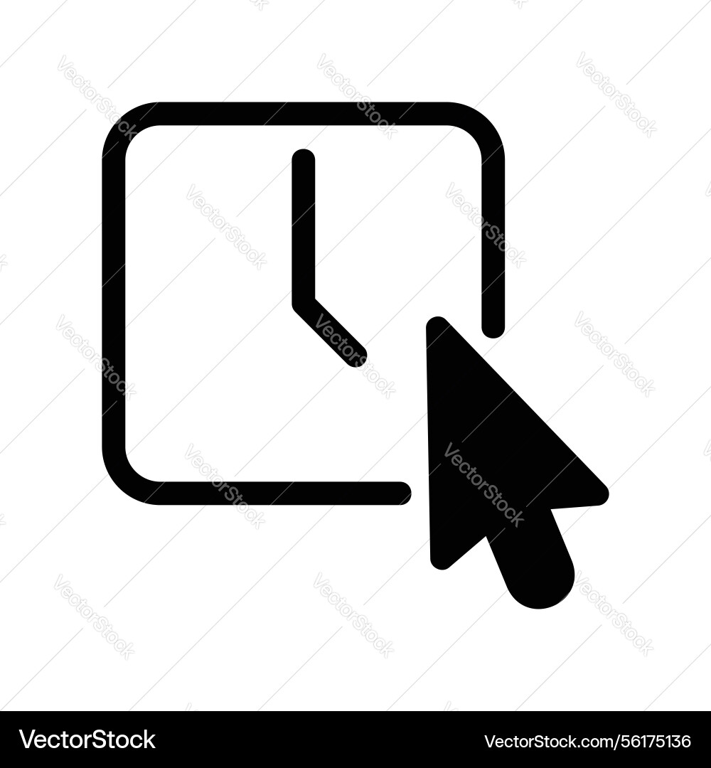 Cursor pointer hovering over a simple clock face Vector Image