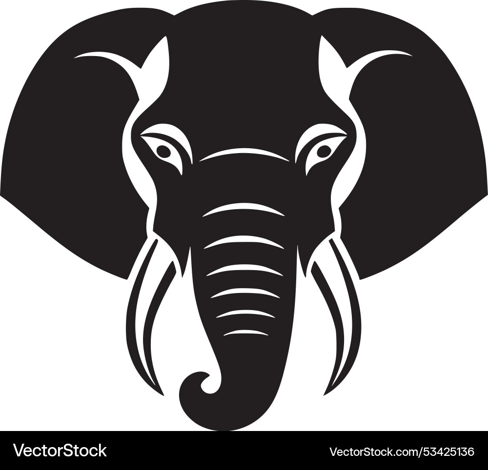 Elephant - black and white isolated icon Vector Image