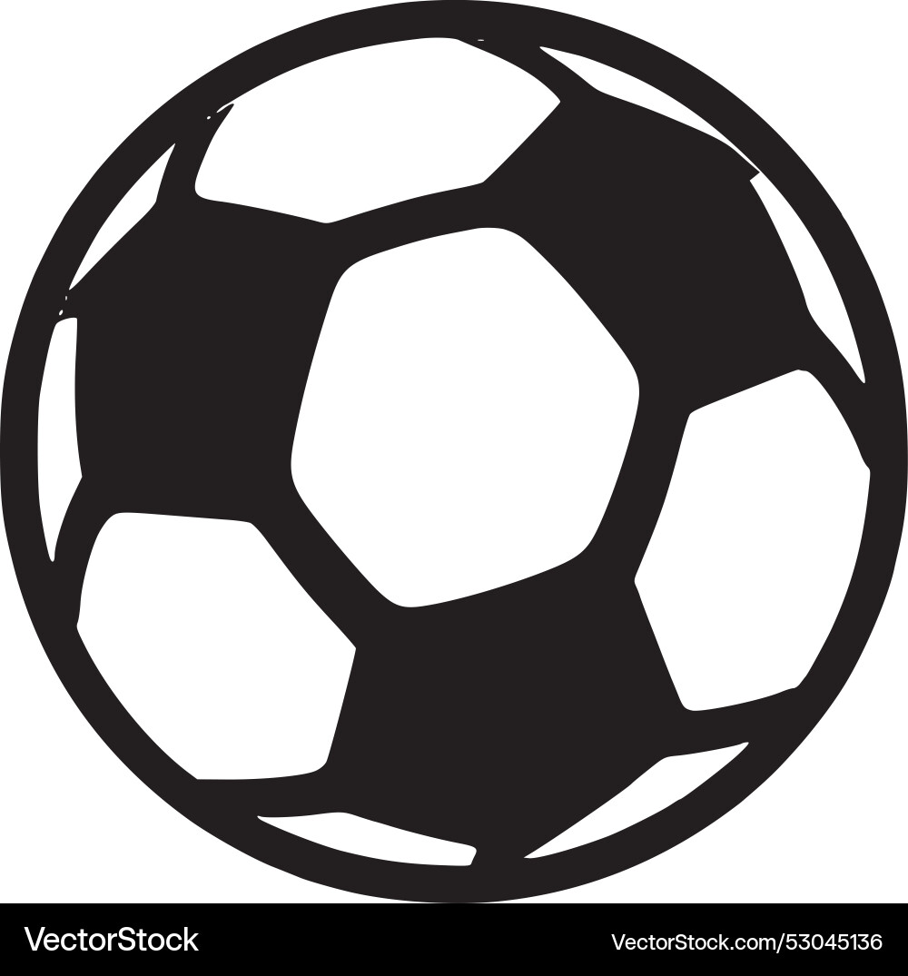 Football - black and white Royalty Free Vector Image