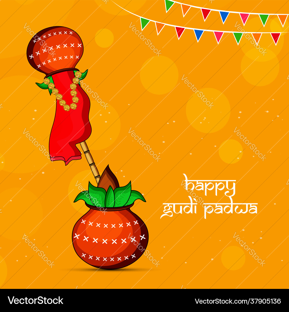 Gudi padwa background Royalty Free Vector Image