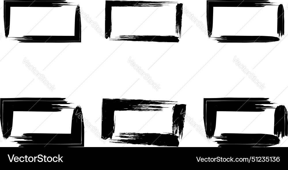 Horizontal rectangle shape grunge brush Royalty Free Vector
