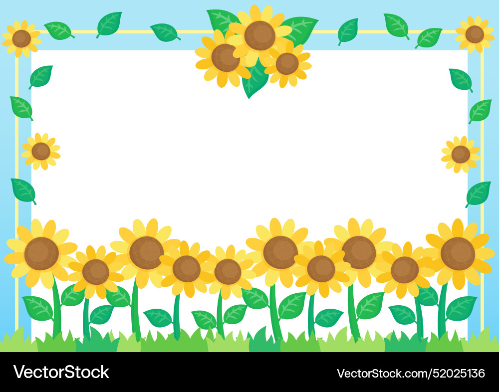 Little sunflower frame 2 Royalty Free Vector Image