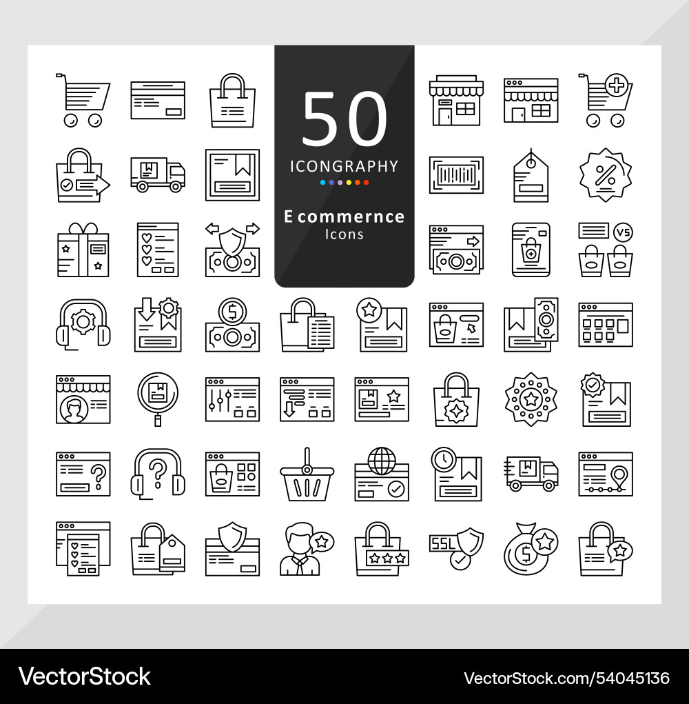Pack of e commerce icons Royalty Free Vector Image