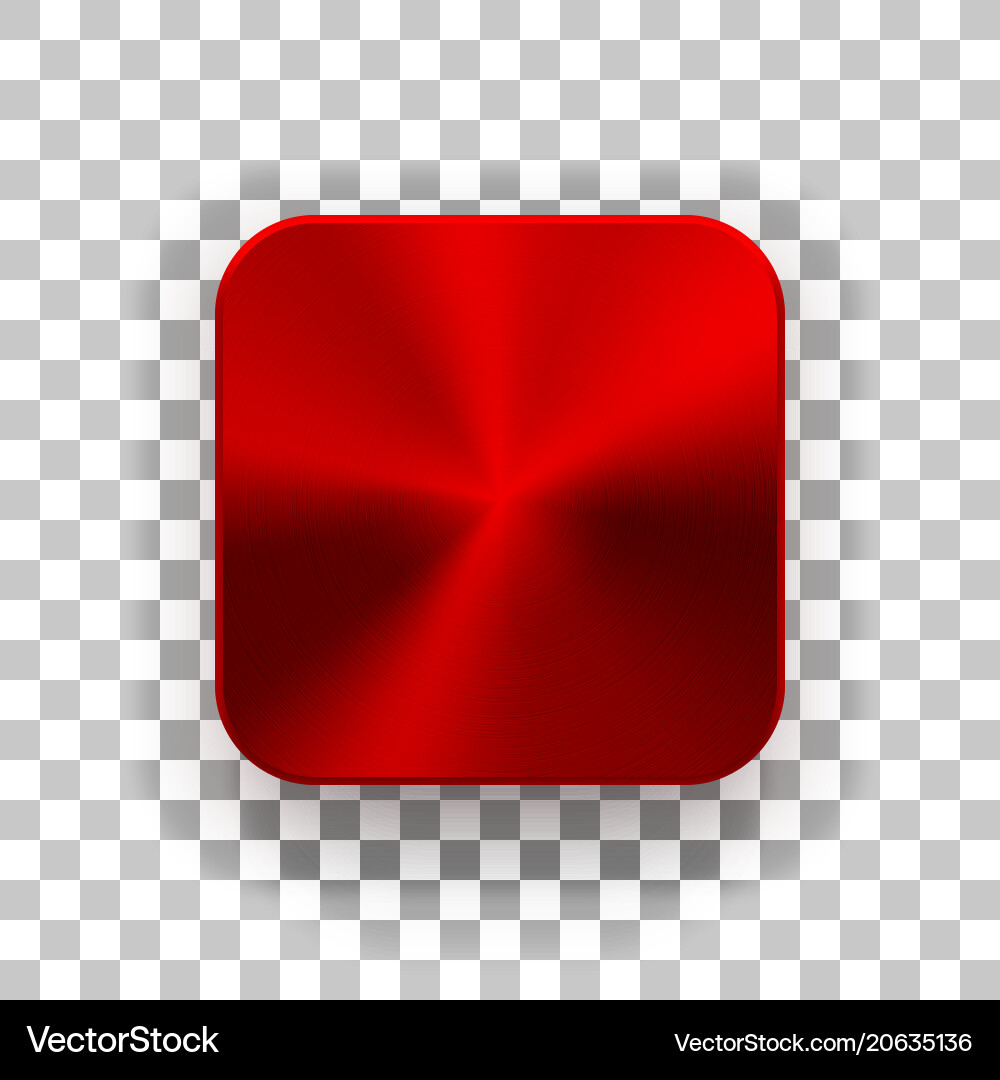 Red app icon template with metal texture Vector Image