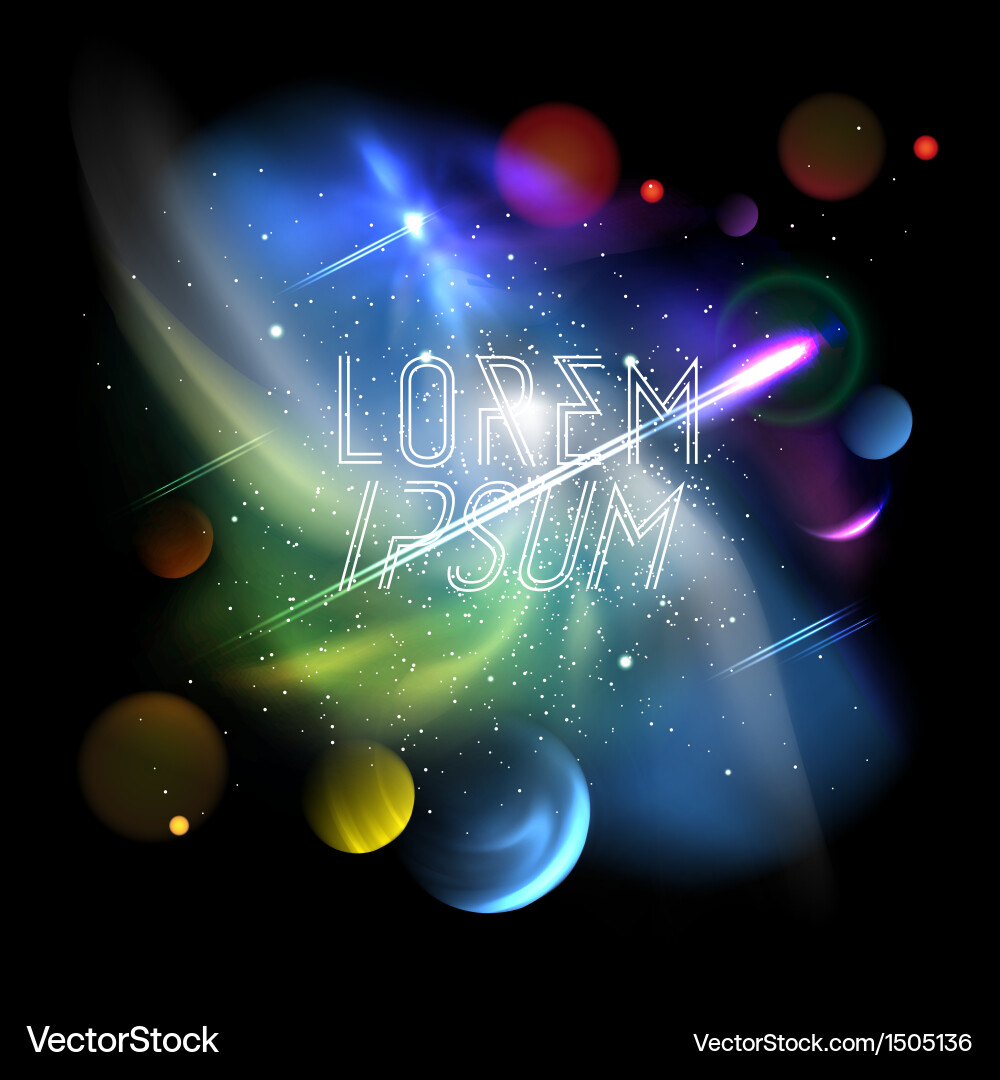 Space backgroundplanet and bright stars in cosmos Vector Image