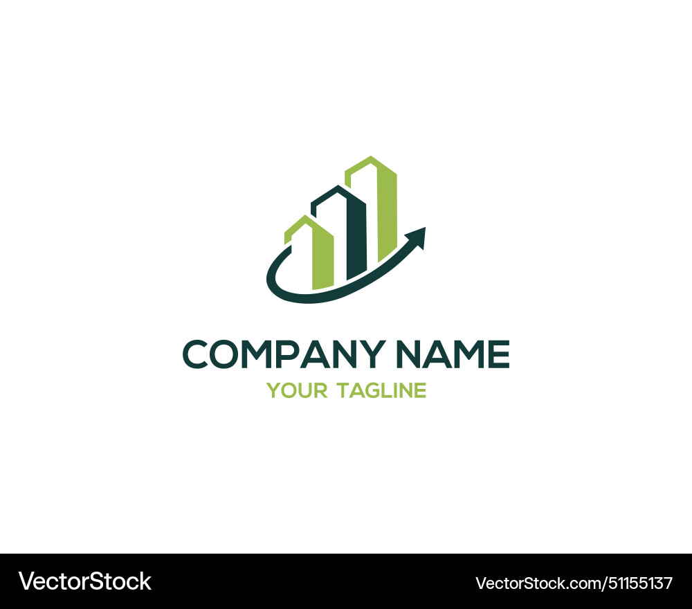 City and arrow symbol logo design Royalty Free Vector Image