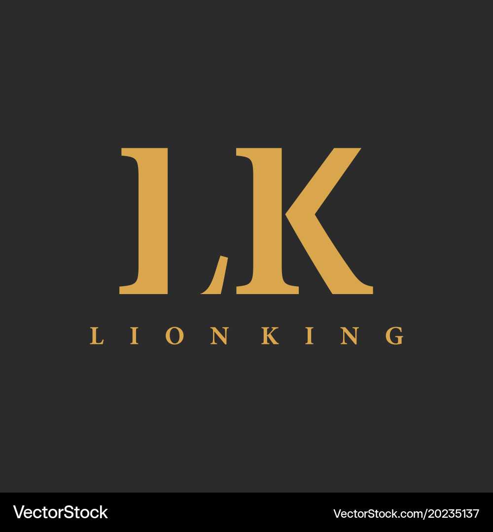 Letter lk logo simple elegant Royalty Free Vector Image