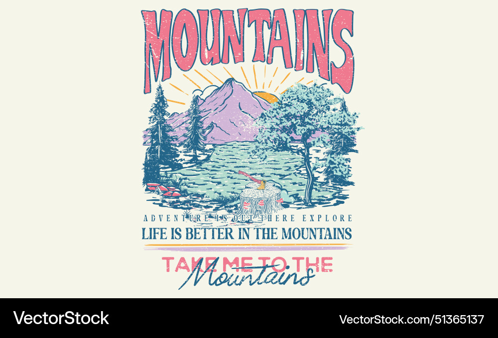 Mountain vintage design Royalty Free Vector Image