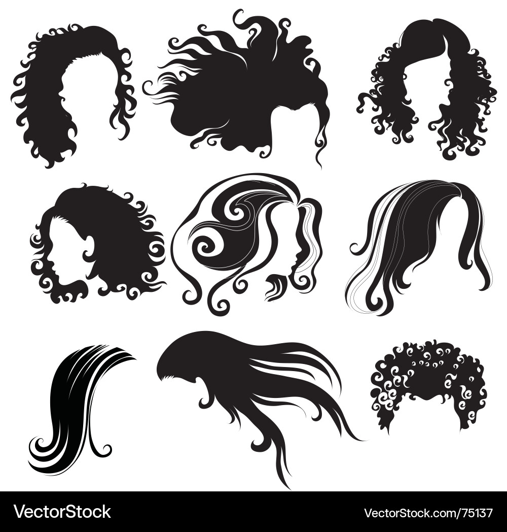 Set of hair styling Royalty Free Vector Image - VectorStock
