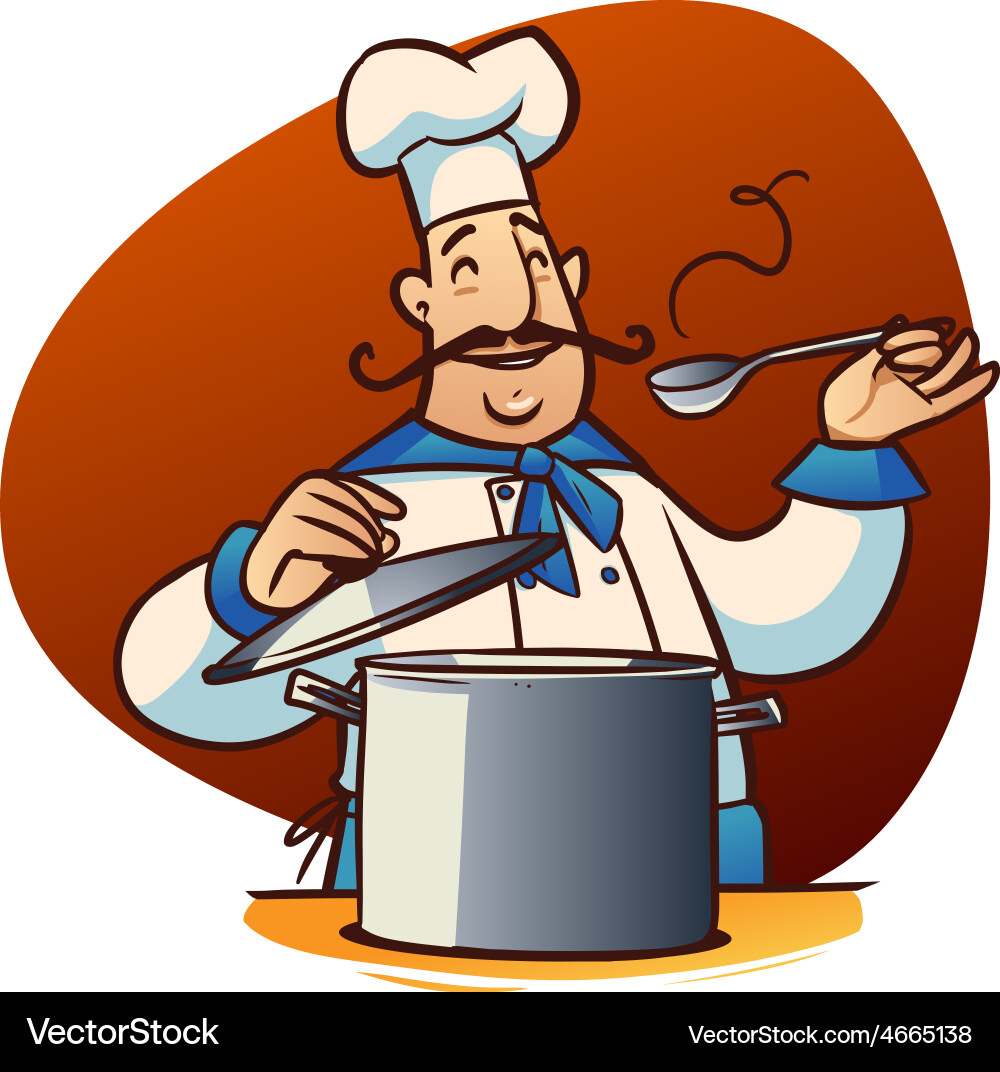Cartoon cook character Royalty Free Vector Image