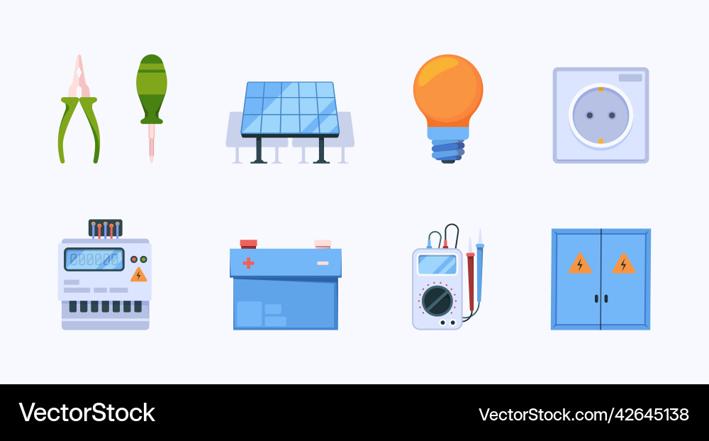 Electricity tools industrial power equipment Vector Image