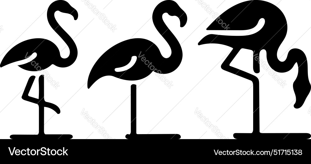 Flamingo icon set Royalty Free Vector Image - VectorStock