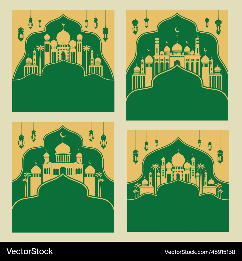 Green and yellow islamic background Royalty Free Vector