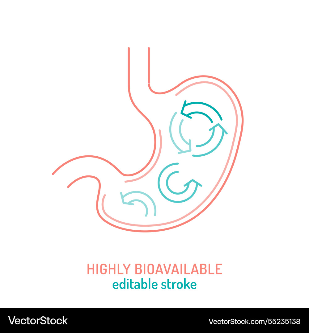 Highly bioavailable supplement icon minimalist Vector Image