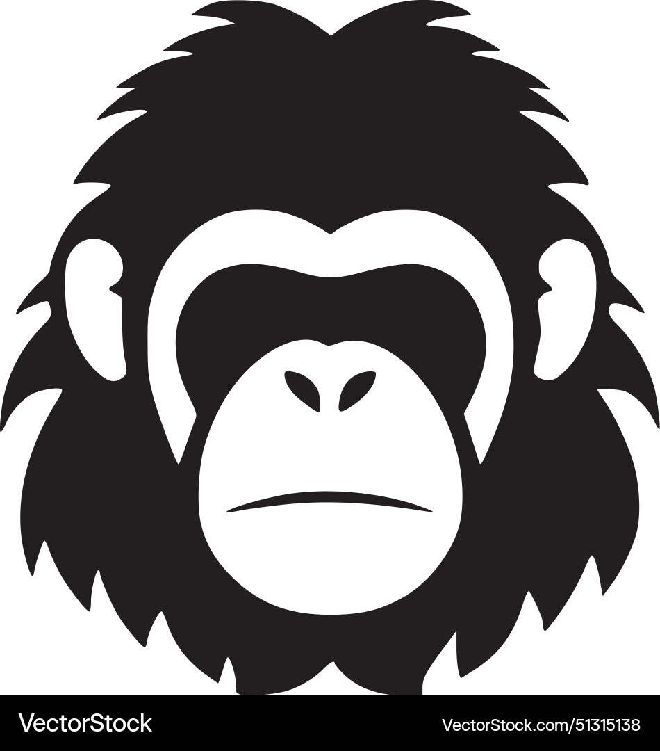 Monkey - minimalist and simple silhouette Vector Image