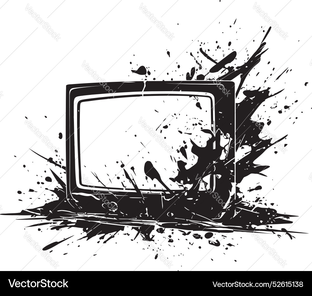 Ruined reception design of smashed television Vector Image