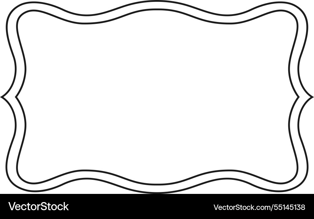 Wavy double lines form a decorative rectangular Vector Image