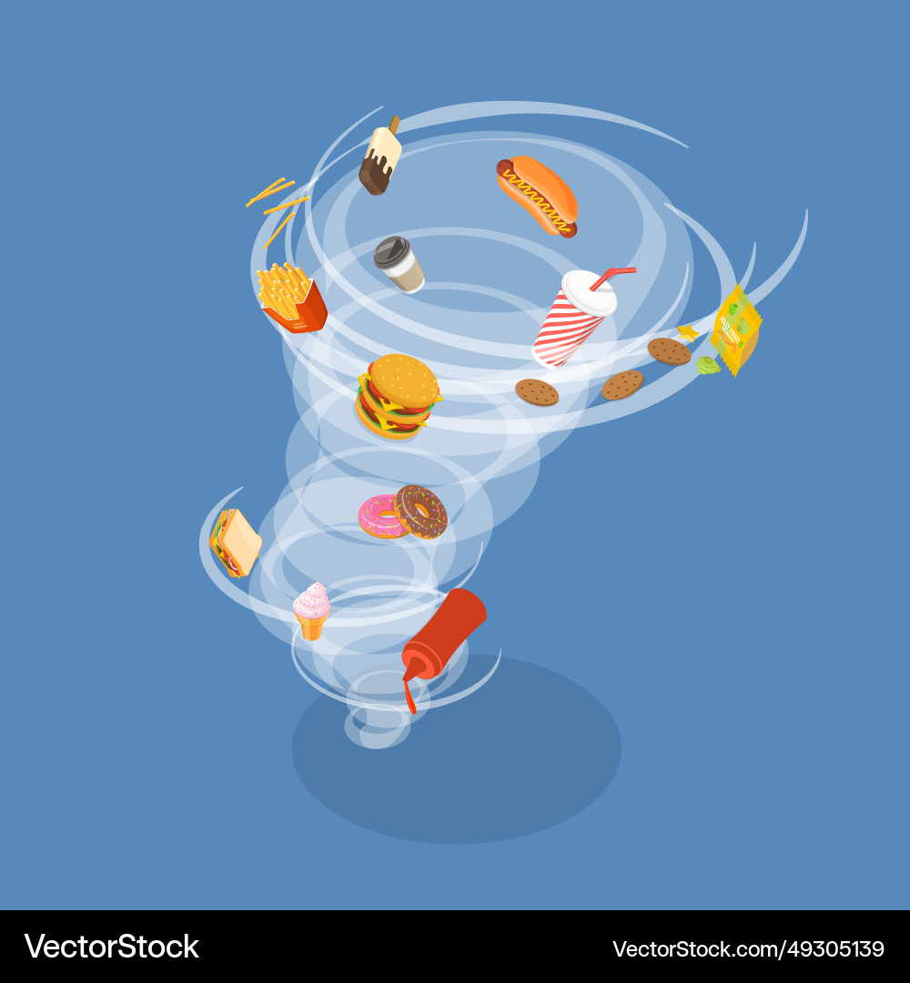 3d isometric flat of calories Royalty Free Vector Image