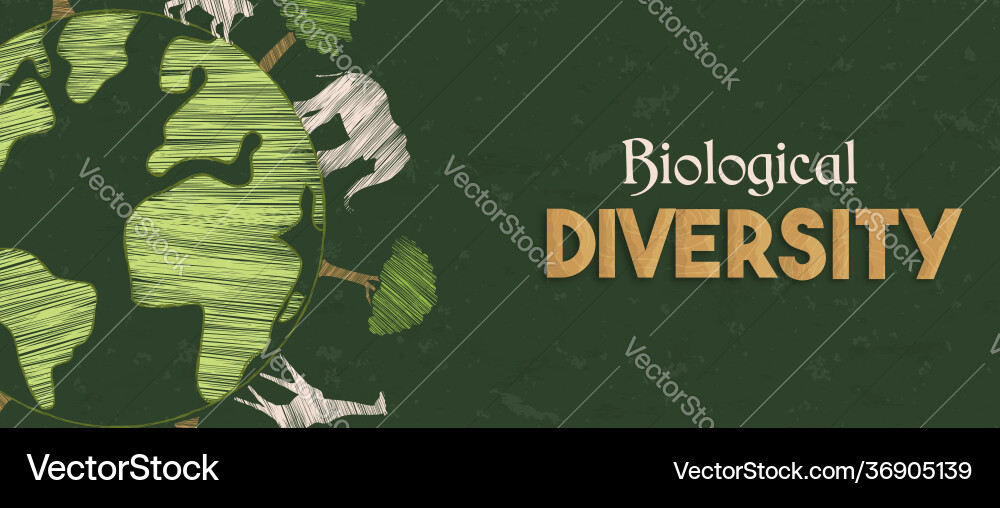 Biological diversity green planet tree animal Vector Image