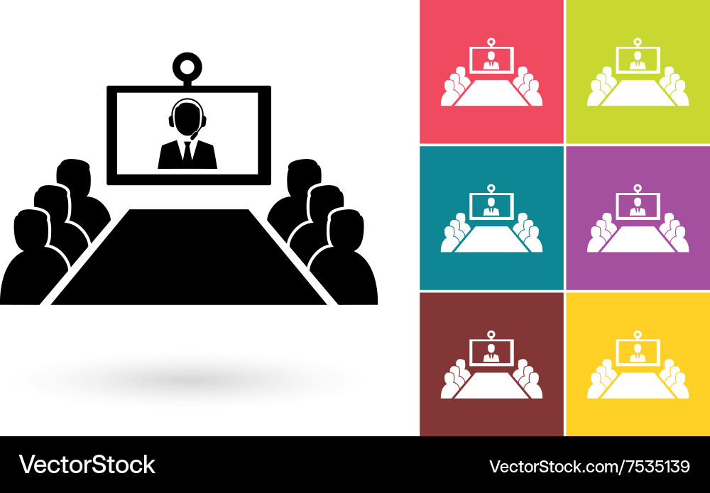 Conference icon or video symbol Royalty Free Vector Image