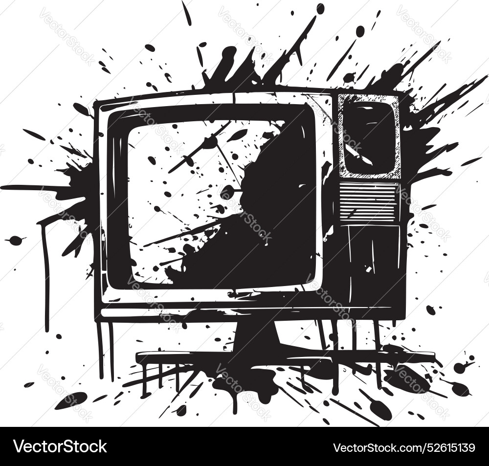 Cracked console black element of smashed Vector Image