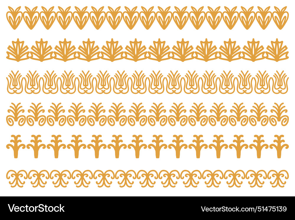 Decorative ornament border design set Royalty Free Vector