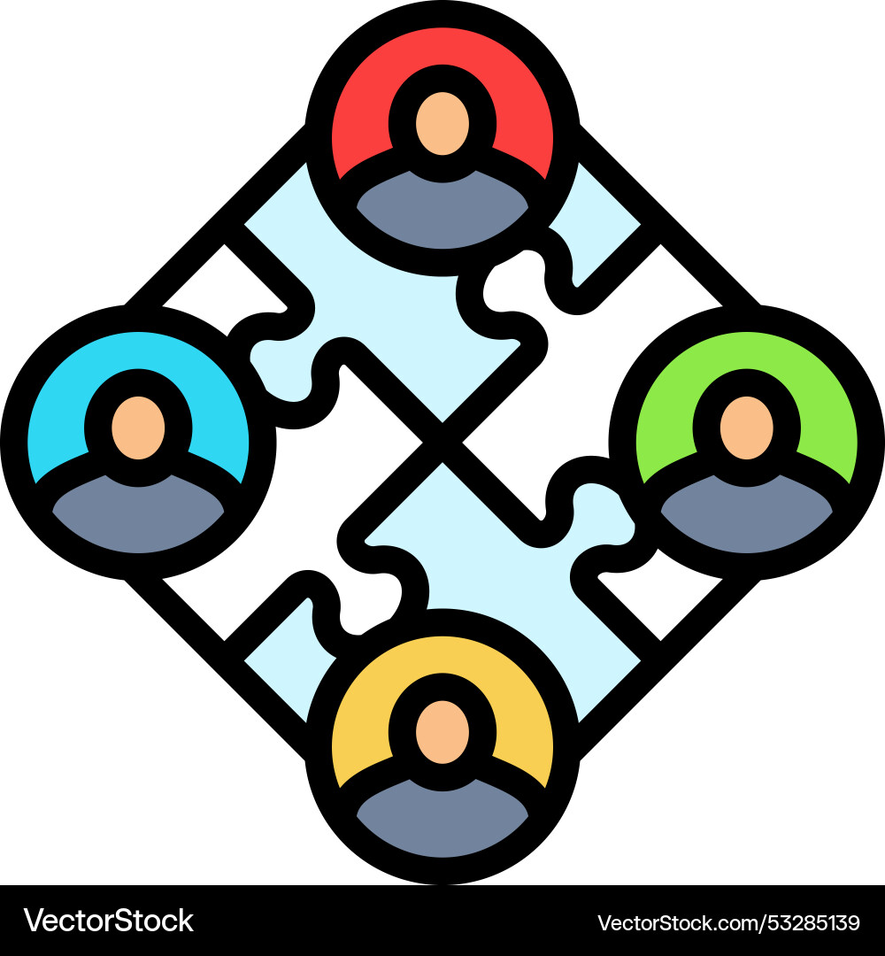 Employee engagement business process color icon Vector Image