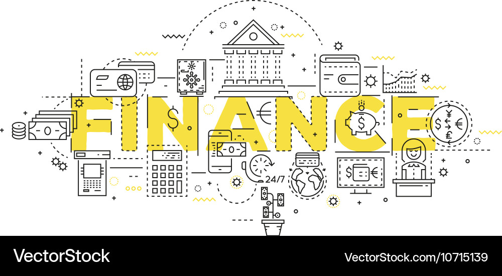 Finance linear design Royalty Free Vector Image