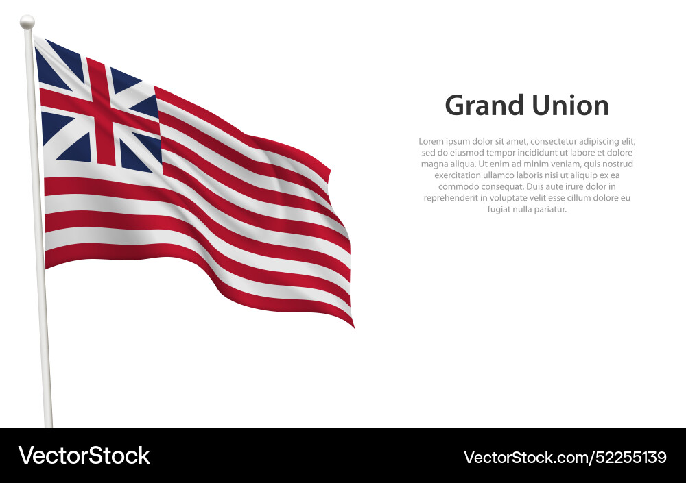 Grand union flag waving on a white background Vector Image